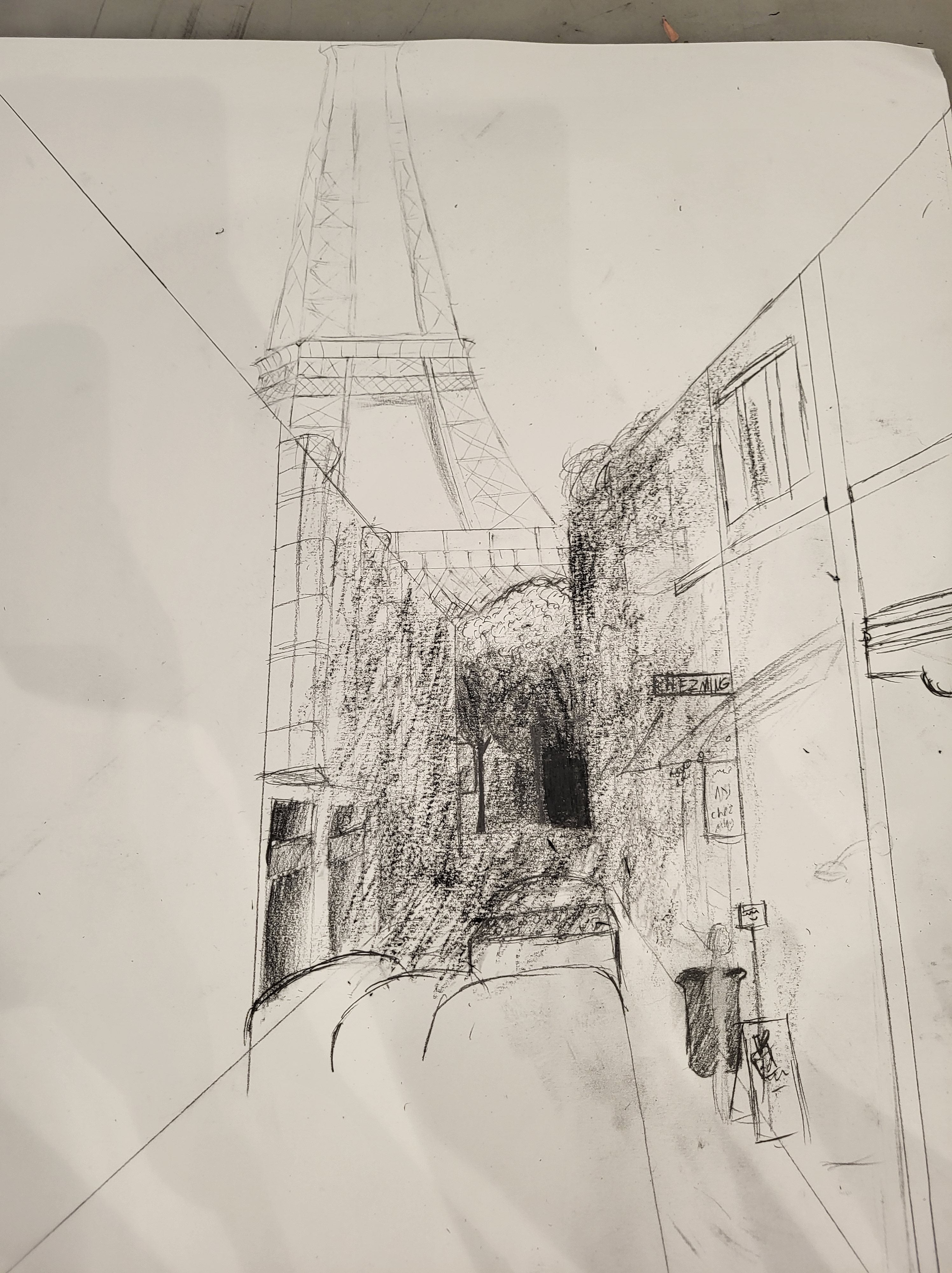 Atmospheric Perspective (Paris) – drawing into space