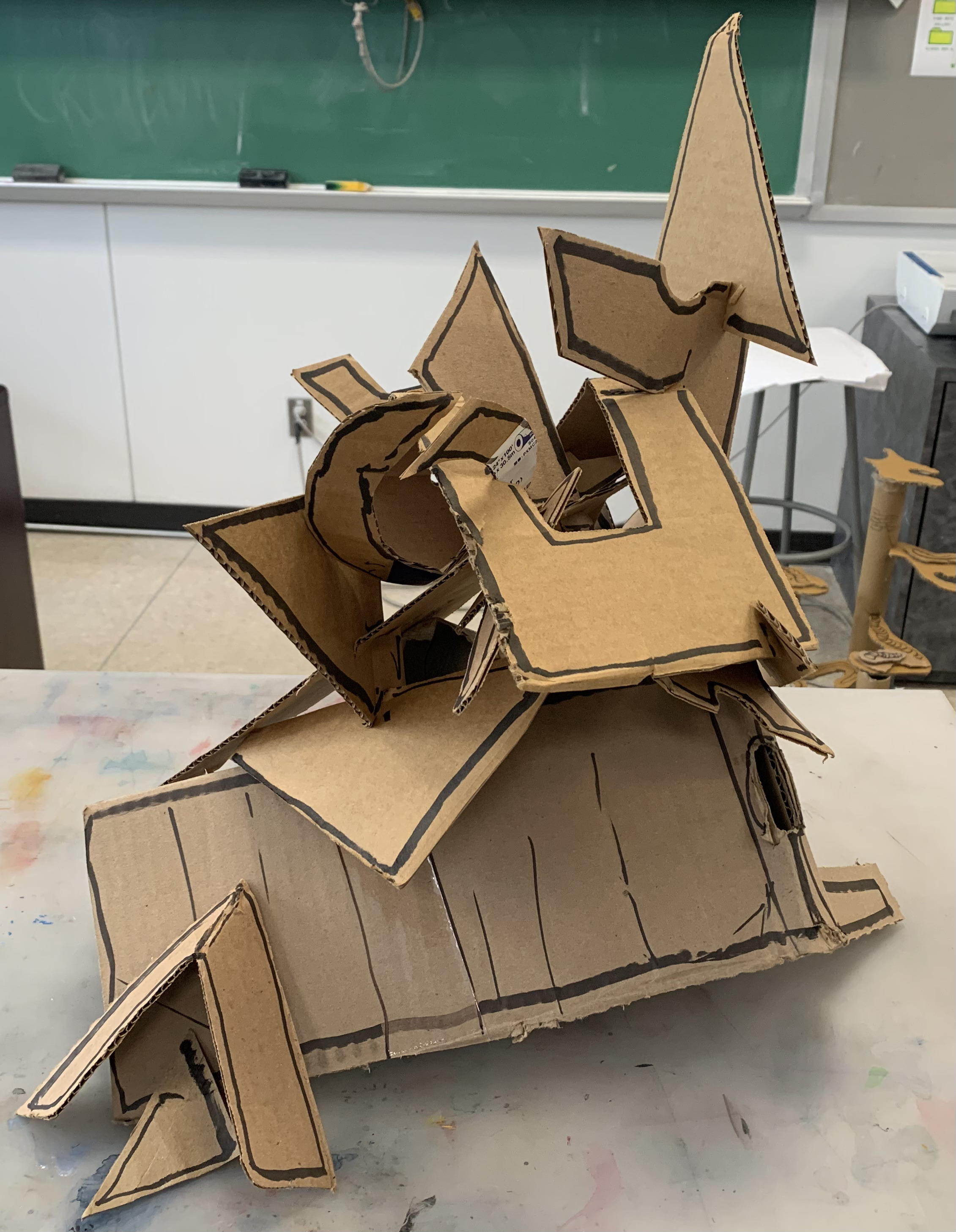 Cartoonish Amalgamation – 3D/Cardboard Post – drawing into space