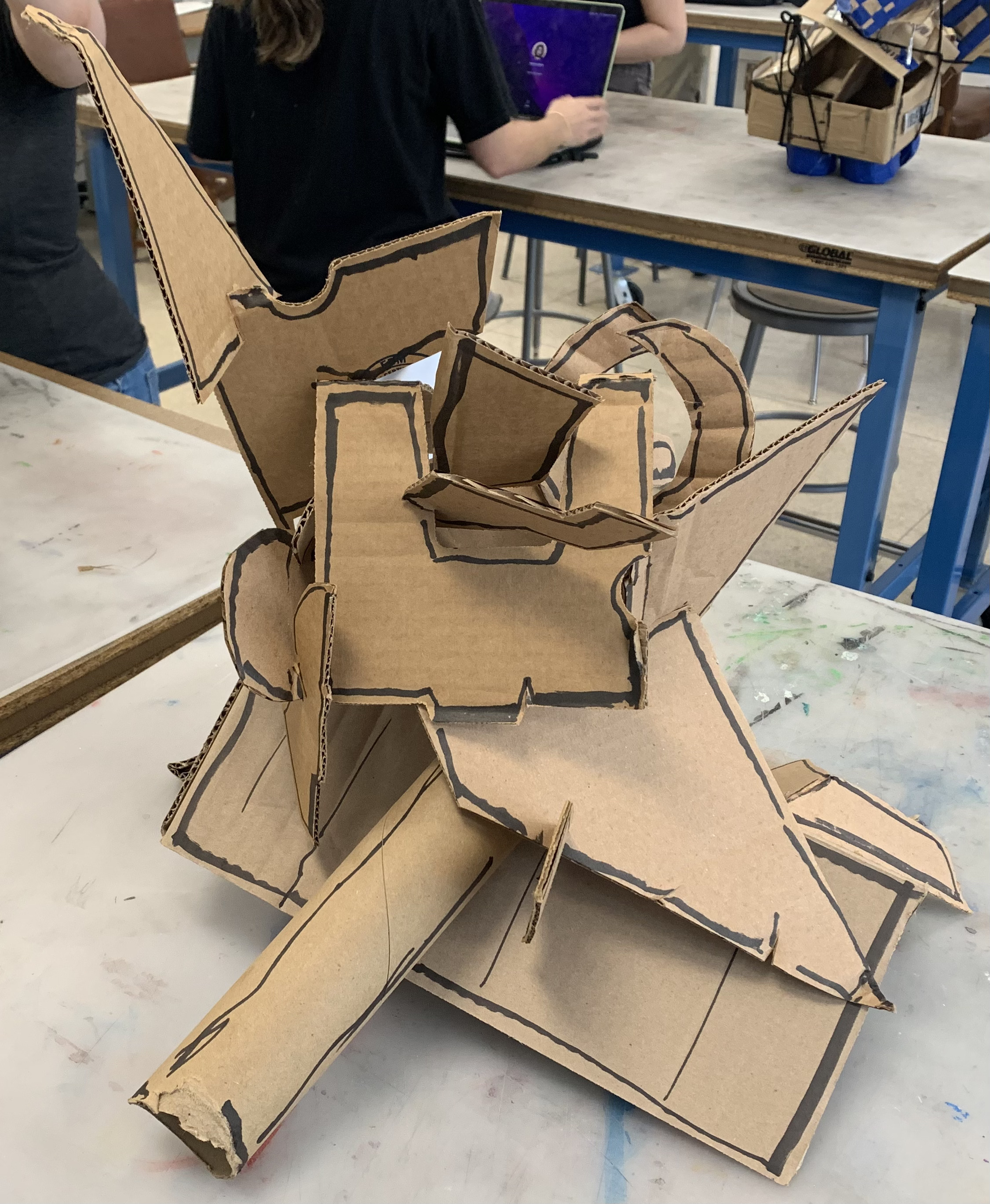 Cartoonish Amalgamation – 3D/Cardboard Post – drawing into space